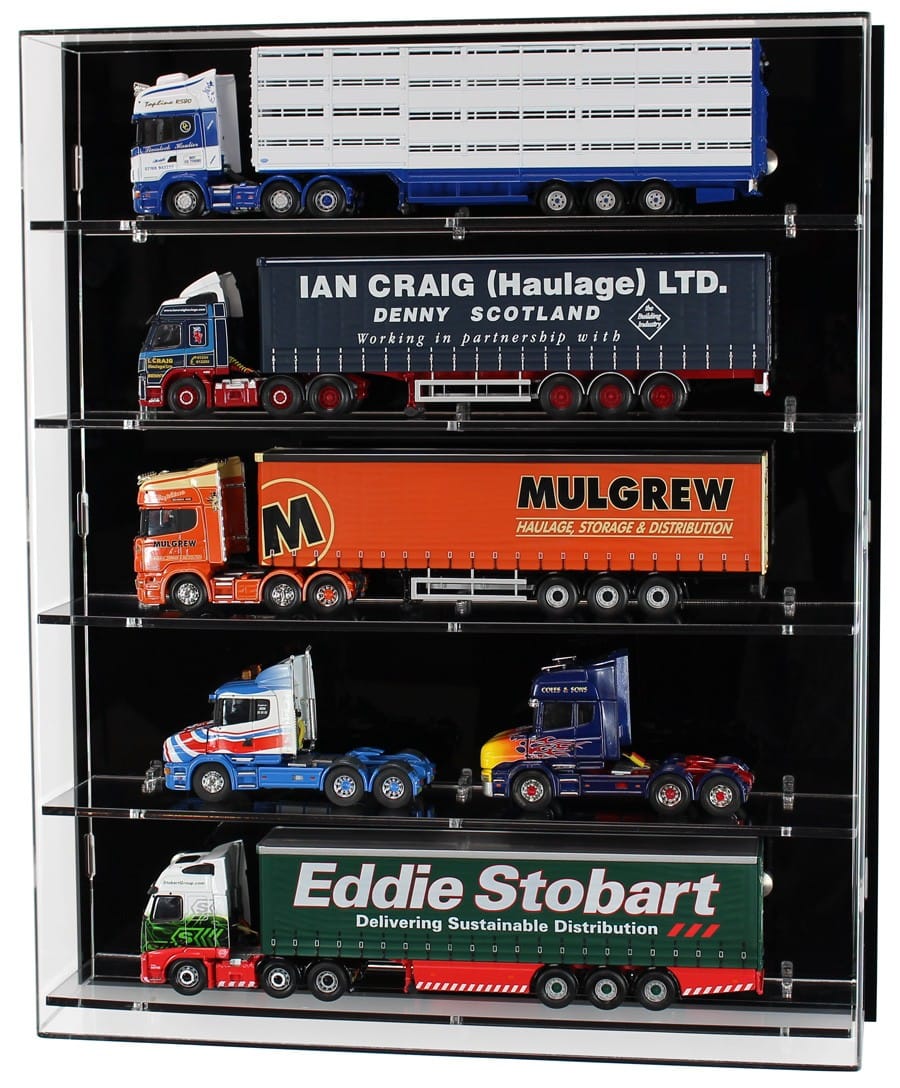 Acrylic Model Wall Display Case for 1:50 Scale Model Trucks - 5 Shelves ...